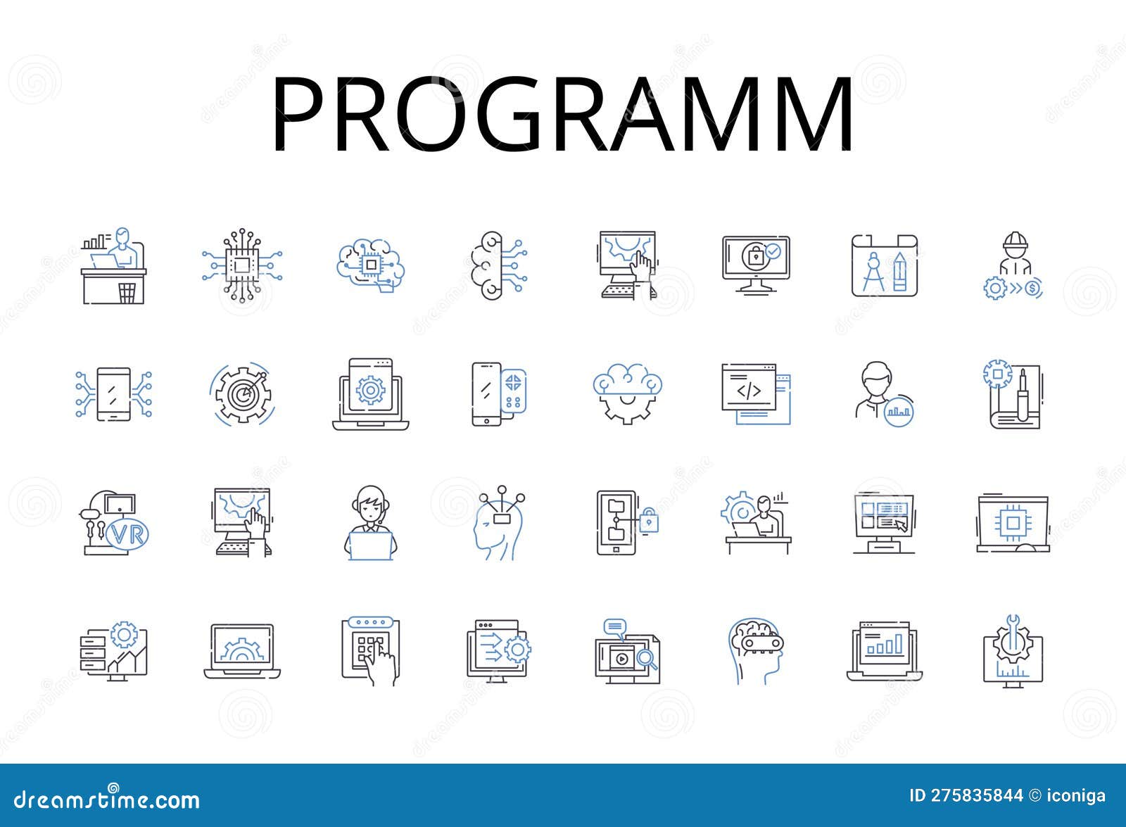 Programm Line Icons Collection. Project, System, Application ... Programm Line Icons Collection. Project, System, Application ...