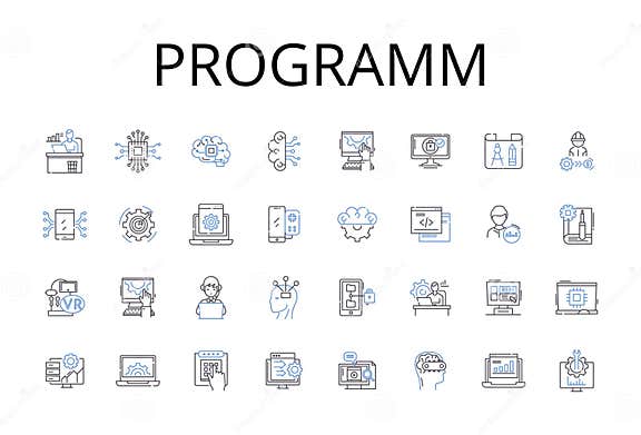 Programm Line Icons Collection. Project, System, Application ...