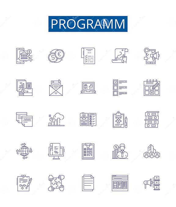 Programm Line Icons Signs Set. Design Collection of Program ...