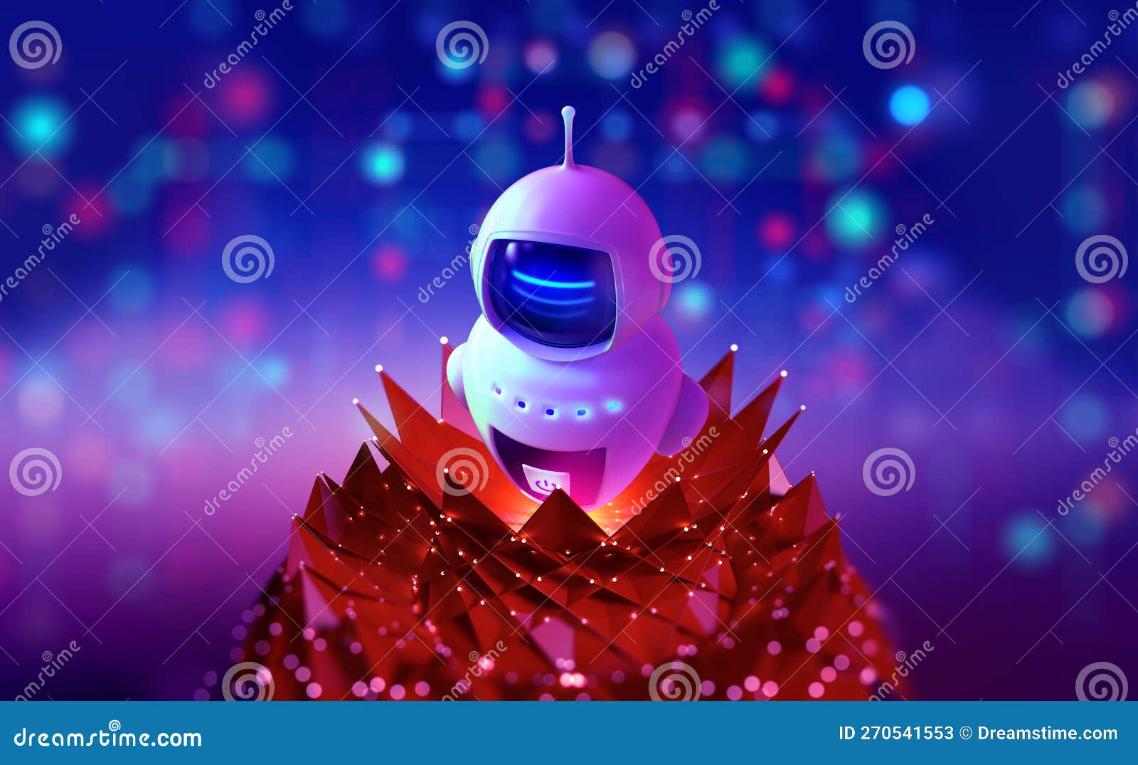 Programmable Cyberspace. Robot, Android, Chat Bot 3D Illustration Stock ...