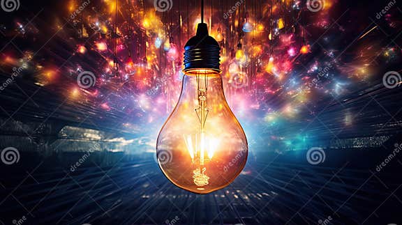 Programmable Digital Light Bulb Stock Illustration - Illustration of ...