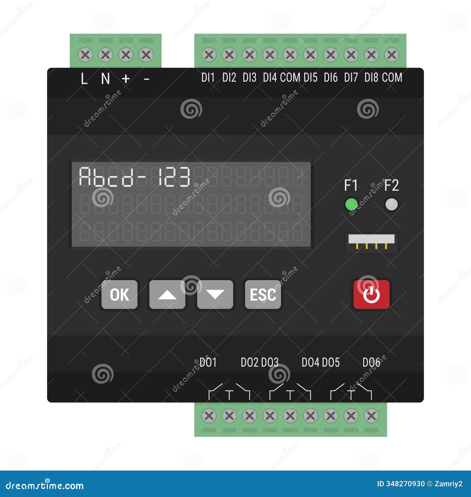 DIN Rail Mount Three Phase Voltage Monitoring Relay Cartoon Vector ... DIN Rail Mount Three Phase Voltage Monitoring Relay Cartoon Vector ...