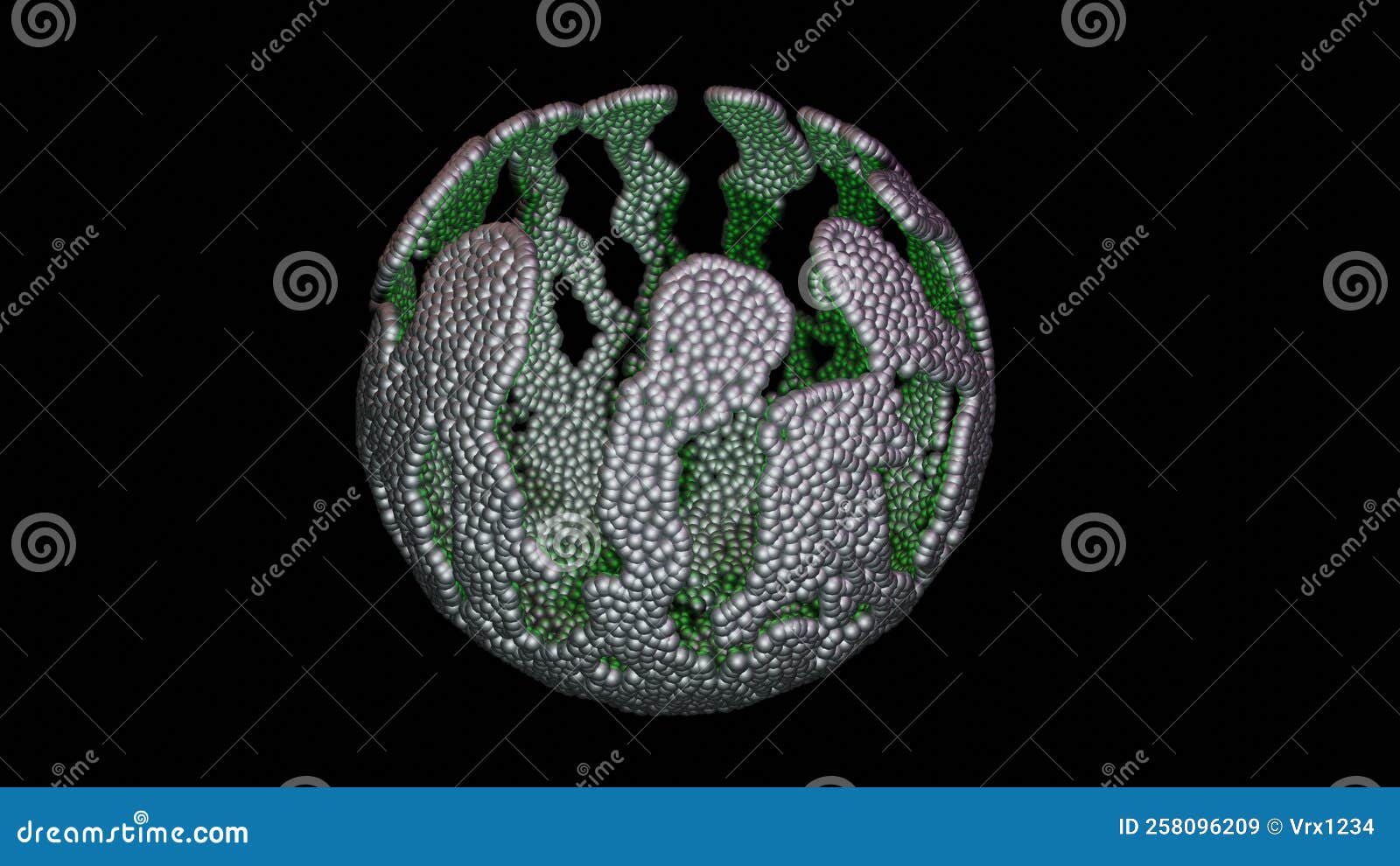 Programmable Matter Forming a Sphere. 3d Render Illustration View 3 ...