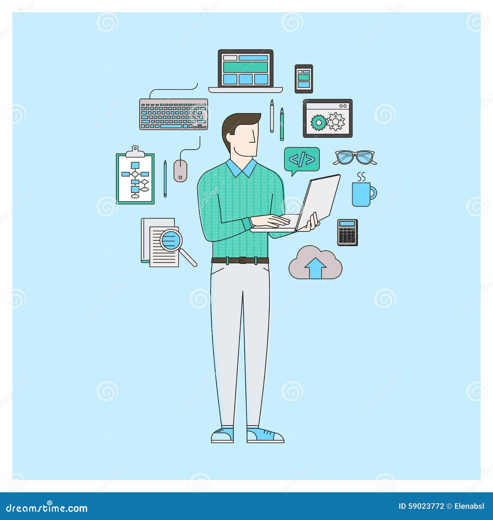 Programmateur de logiciel illustration de vecteur. Illustration du ...