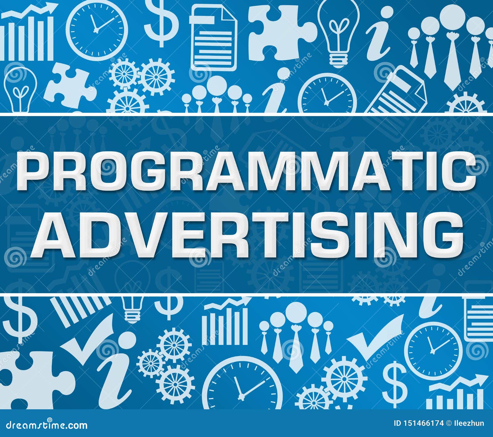 Programmatic Advertising Business Symbols Texture Blue Background ...