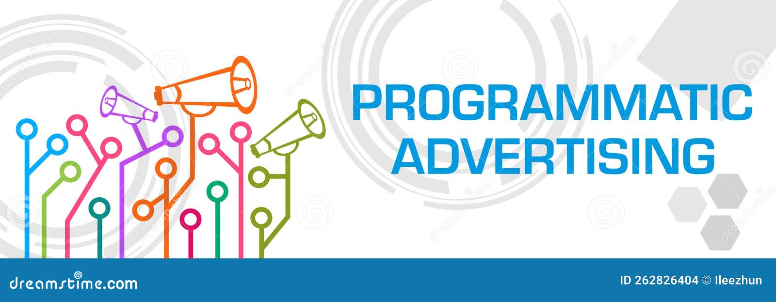 Programmatic Advertising Circuit Loudspeaker Colorful Left Right ...