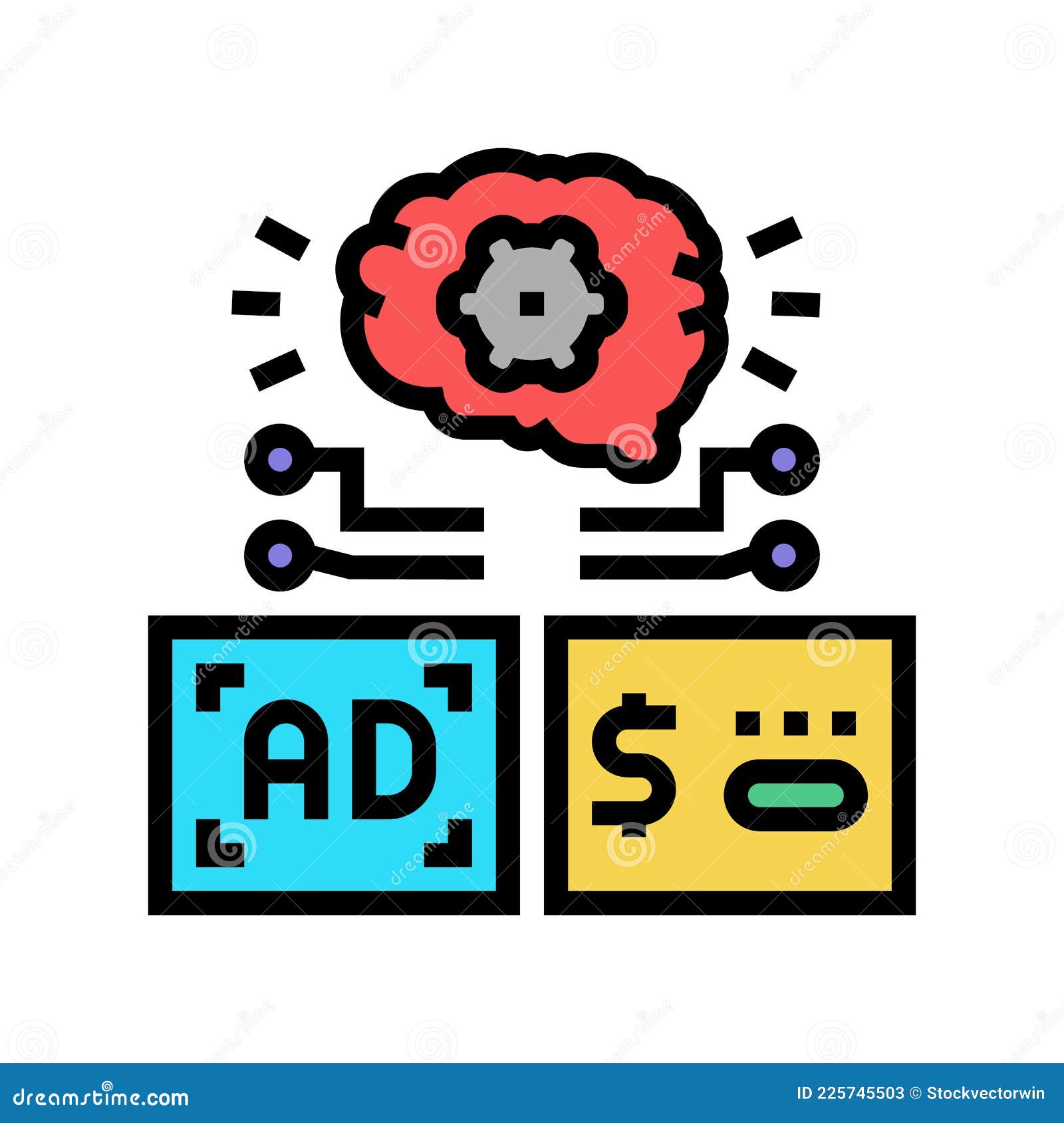 Programmatic Advertising Color Icon Vector Illustration Stock Vector ...