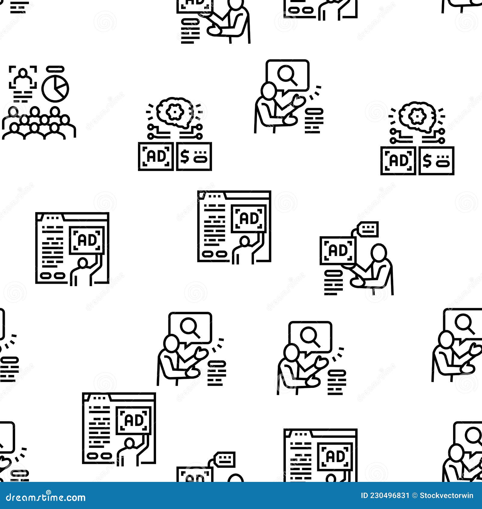 Programmatic Advertising Blue Stripes Symbols Royalty-Free Stock Photo ...