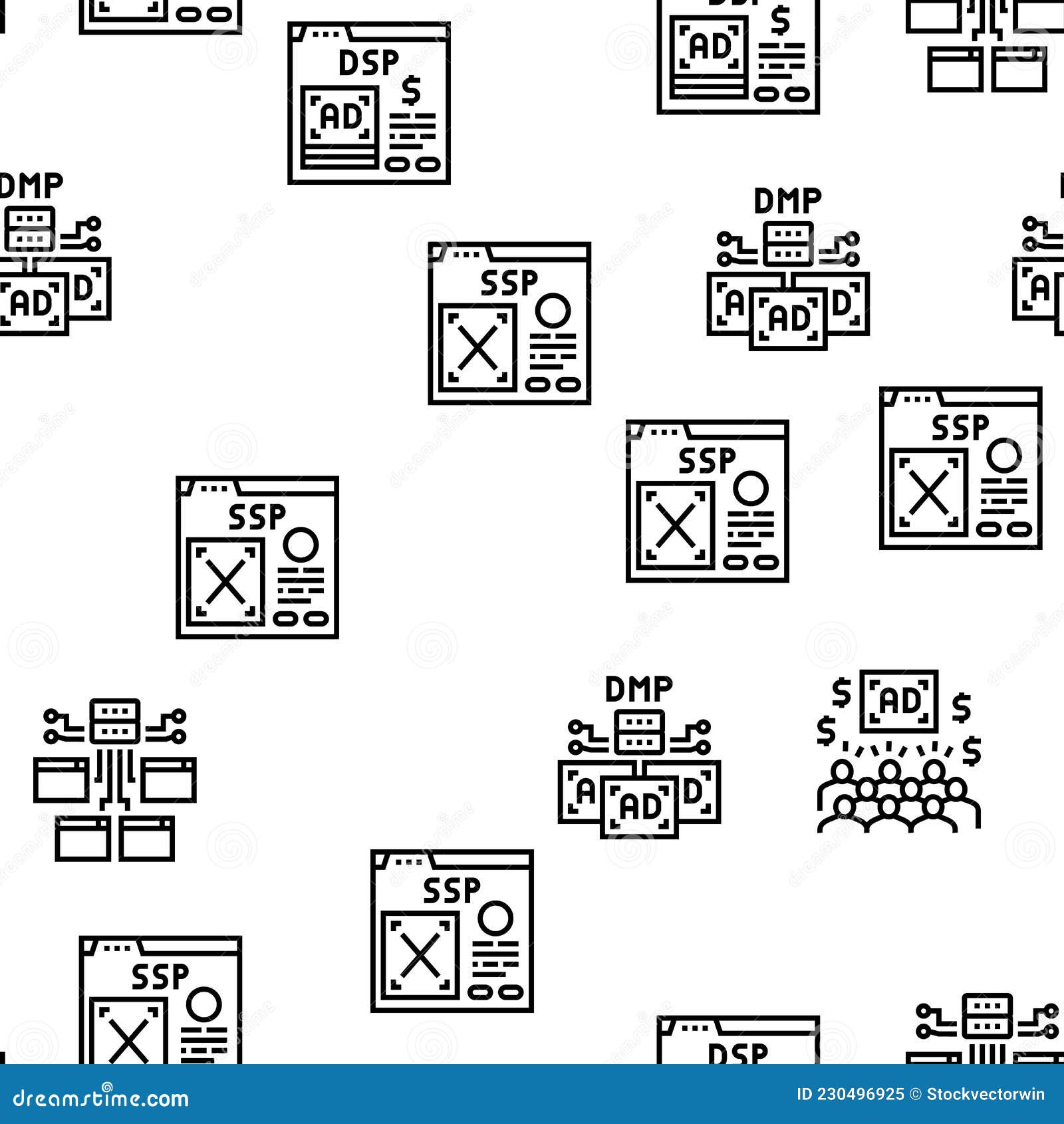 Programmatic Advertising Blue Stripes Symbols Royalty-Free Stock Photo ...