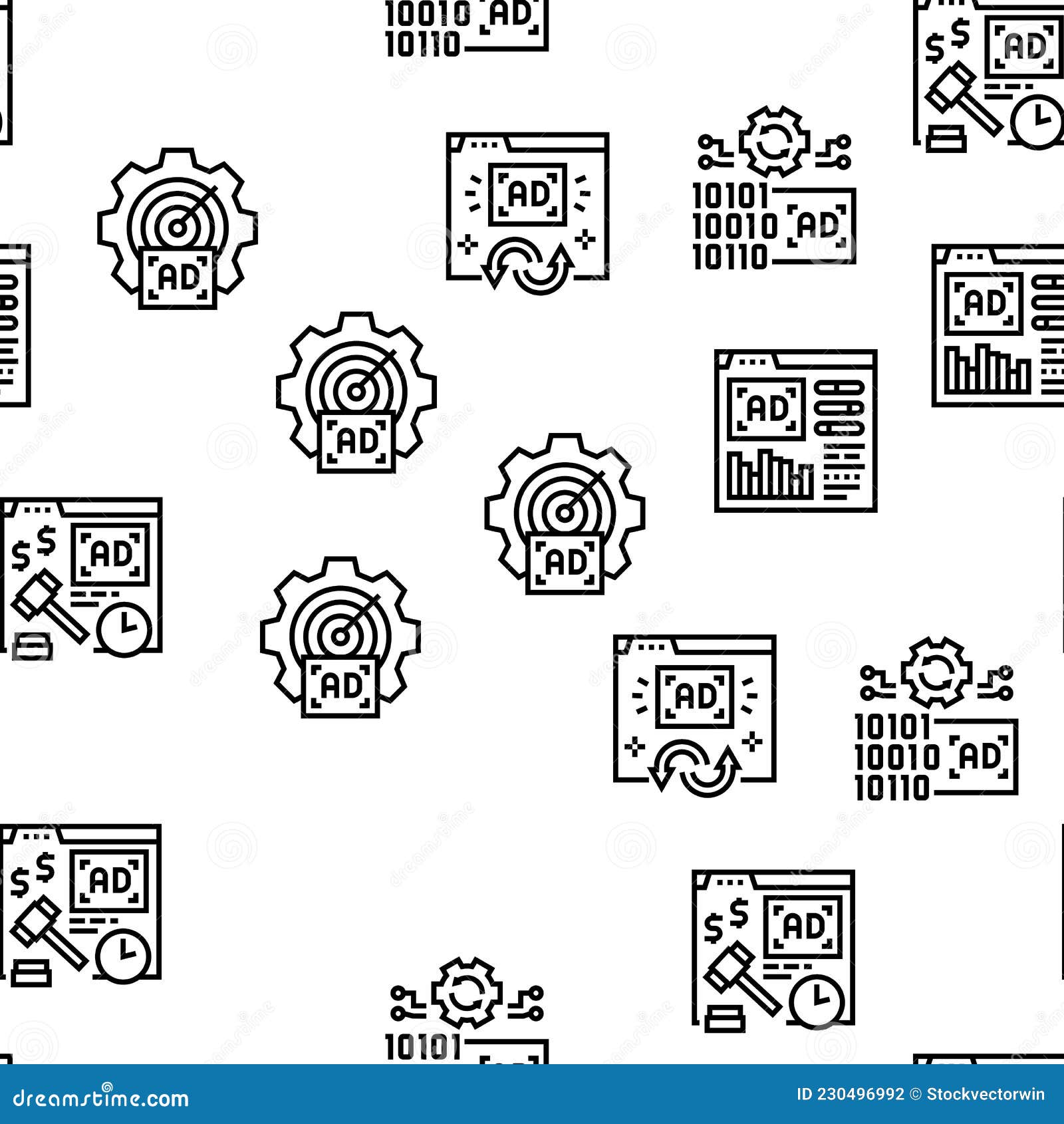 Programmatic Advertising Blue Stripes Symbols Royalty-Free Stock Photo ...