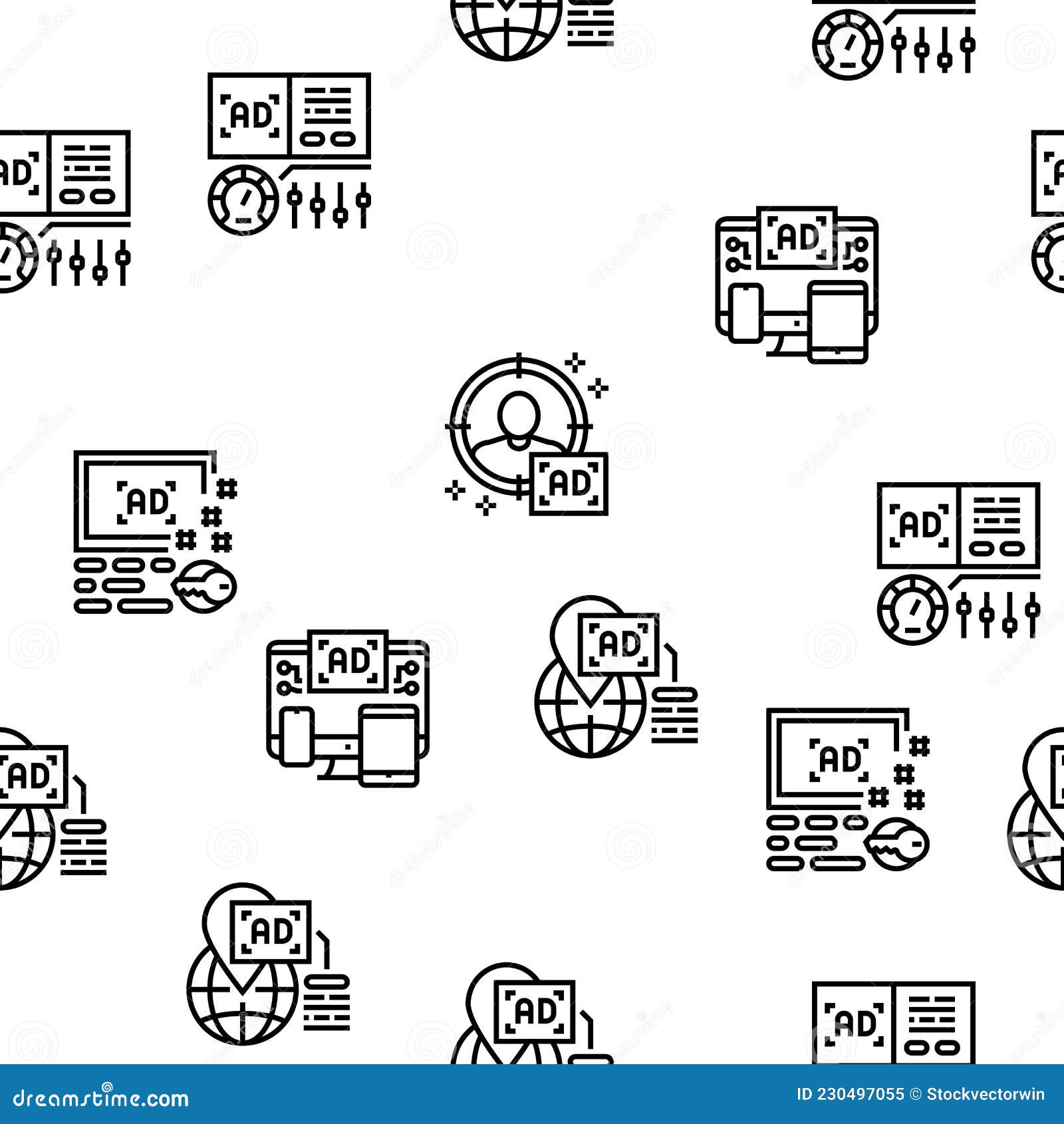 Programmatic Advertising Blue Stripes Symbols Royalty-Free Stock Photo ...