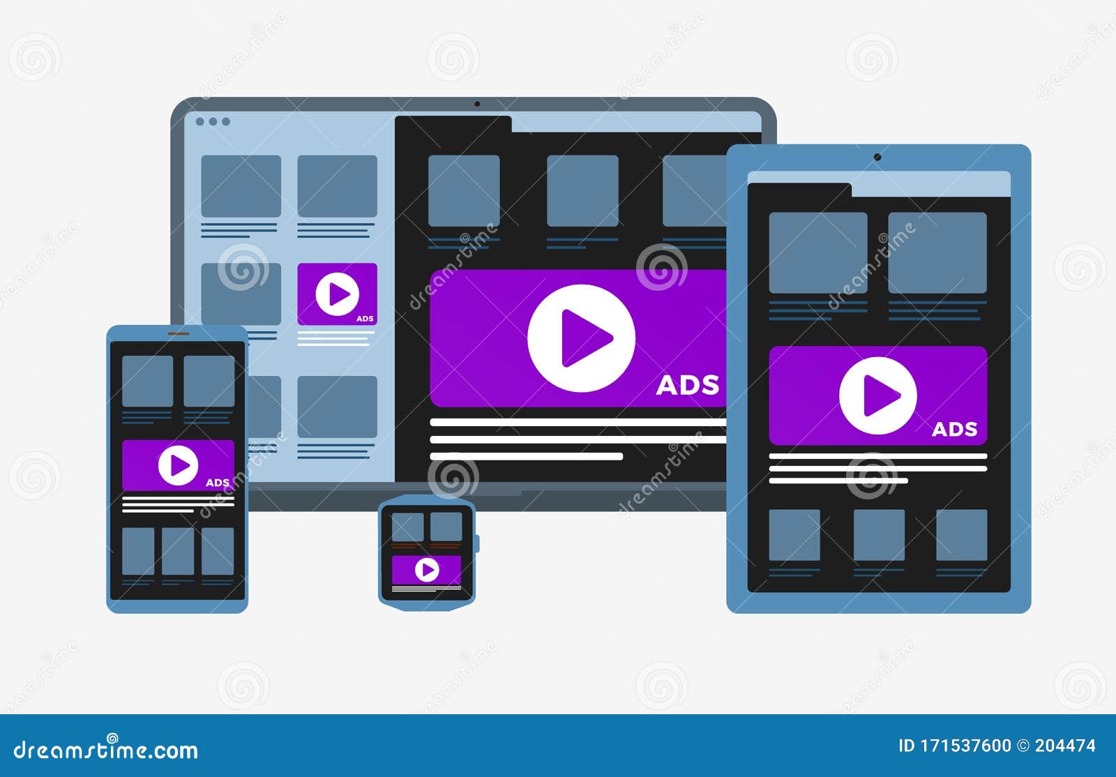 Programmatic Advertising And Targeting Native Marketing Concept. Cross ...