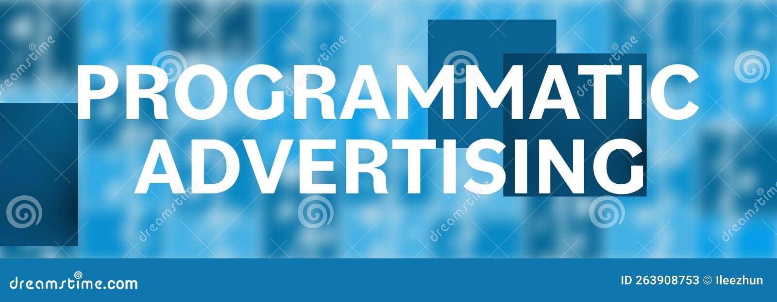 Programmatic Advertising Blue Blur Background Boxes Text Horizontal ...