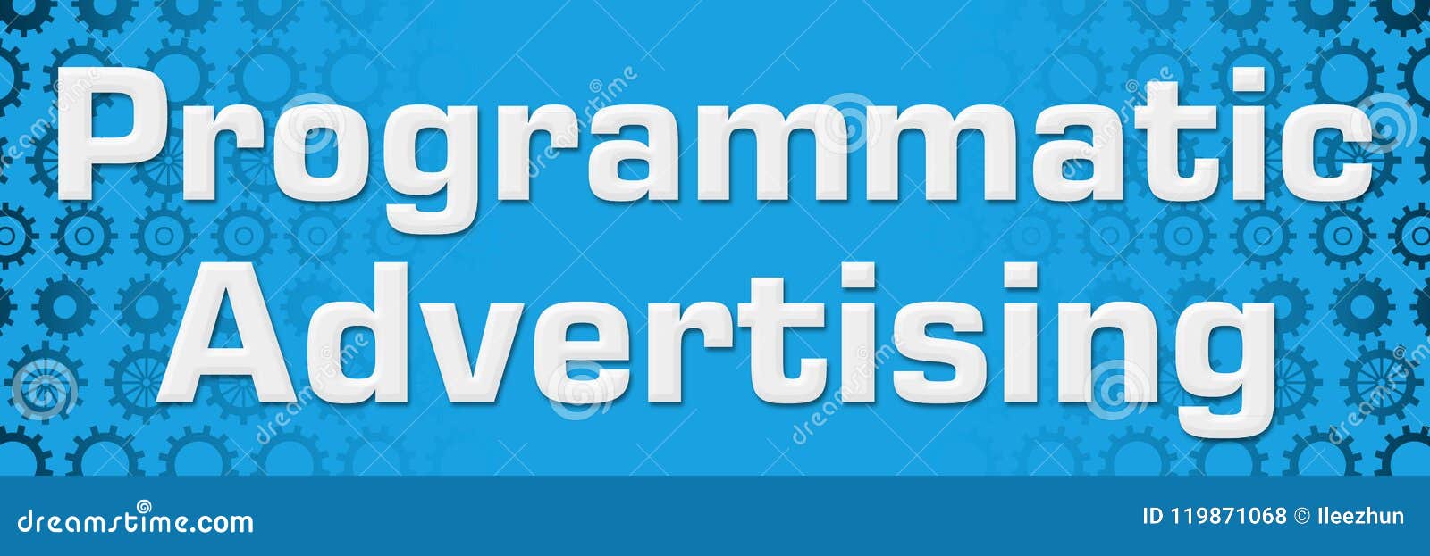 Programmatic Advertising Blue Gears Background Horizontal Stock ...