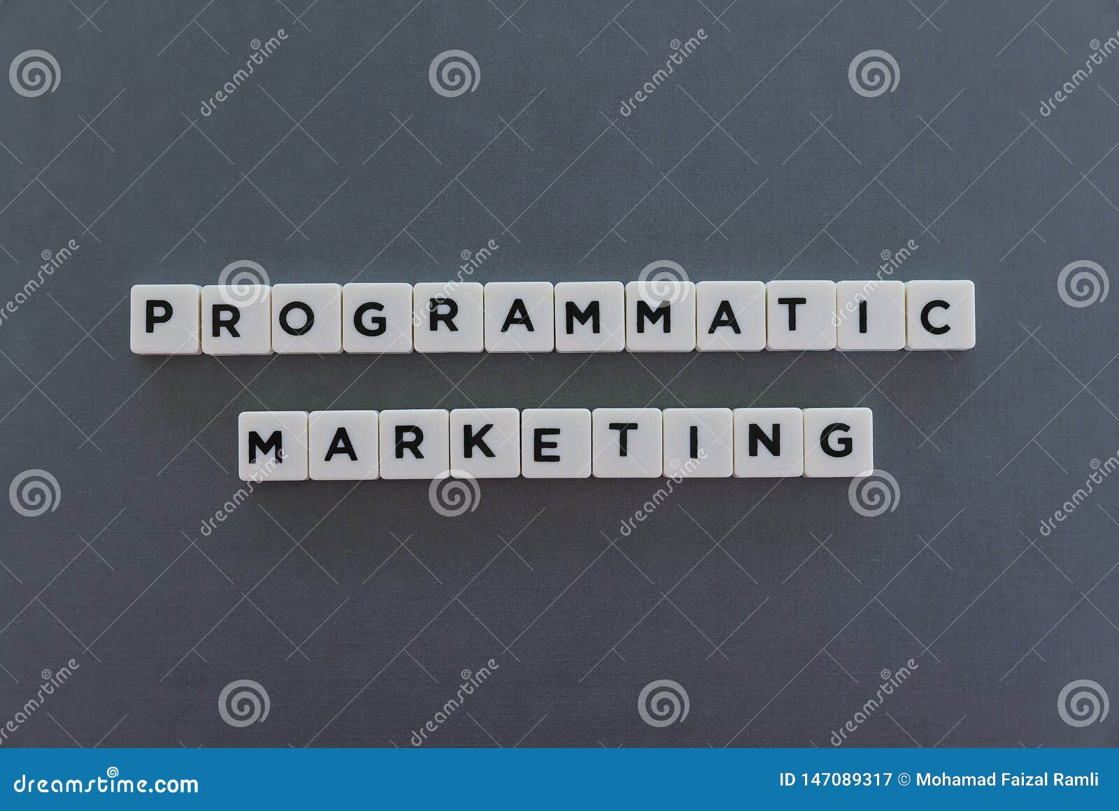 Programmatic Marketing Word Made of Square Letter Word on Grey ...