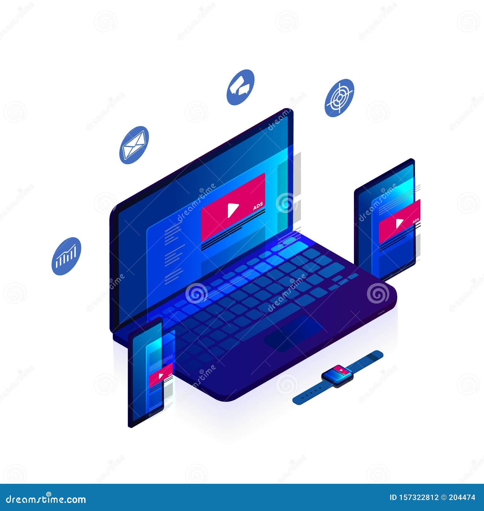 Programmatic Native Advertising Vector Icon - Targeting Marketing ...