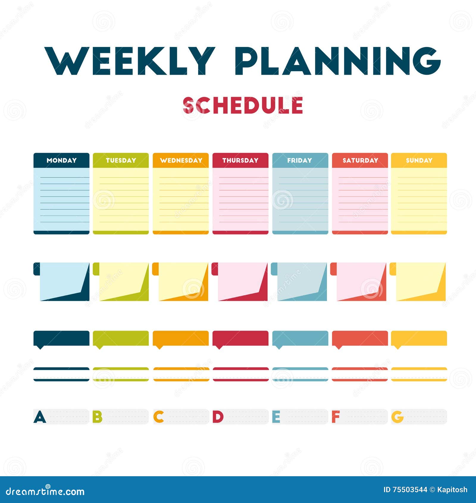 Programme Hebdomadaire De Planification Illustration de Vecteur ...