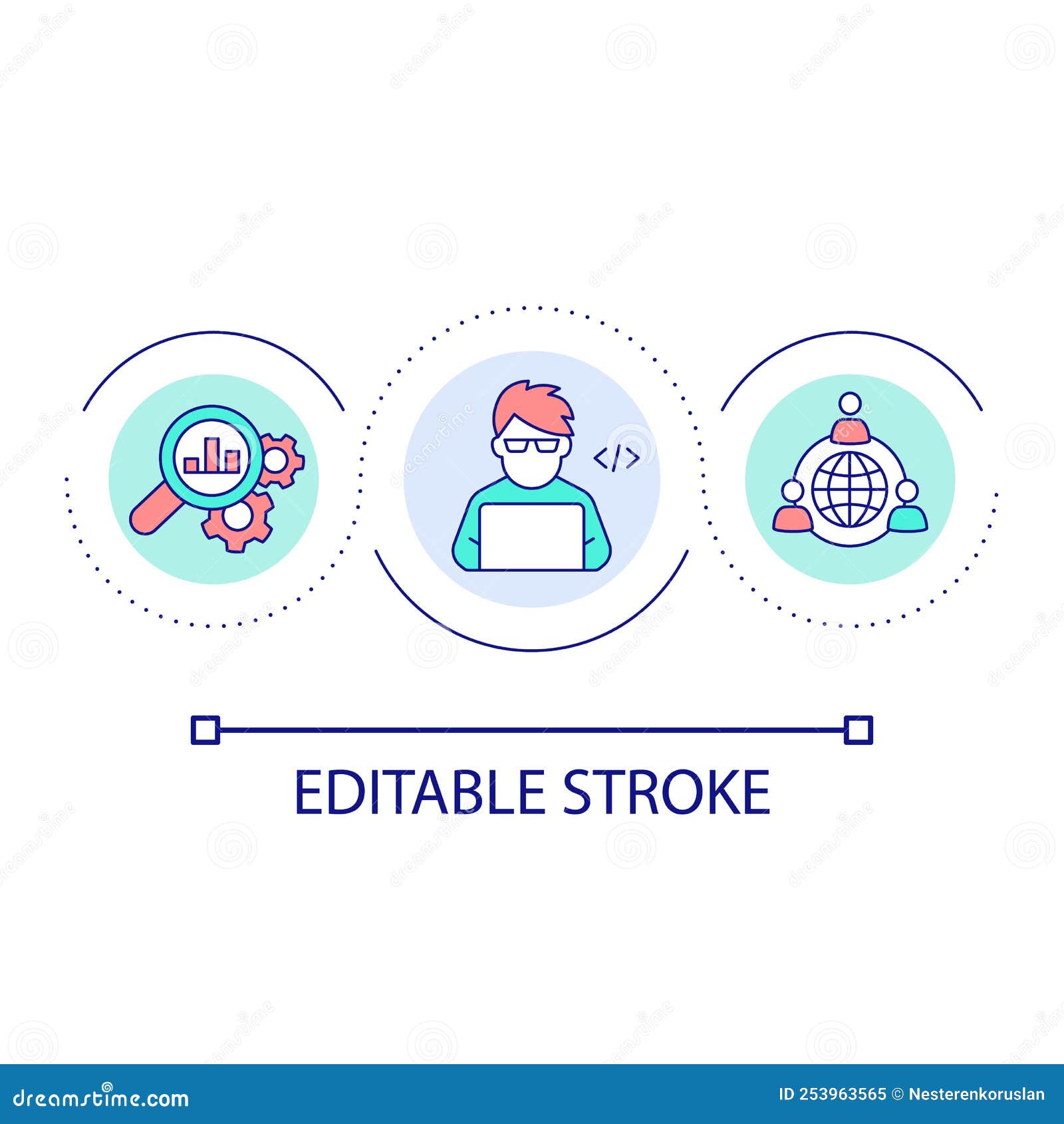 Programmer Analyst Loop Concept Icon Stock Vector - Illustration of ...
