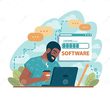 Programmer. Black Male Character Coding, Testing and Writing Programs ...