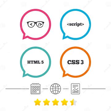 Programmer Coder Glasses. HTML Markup Language. Stock Vector - Illustration of language, button ...