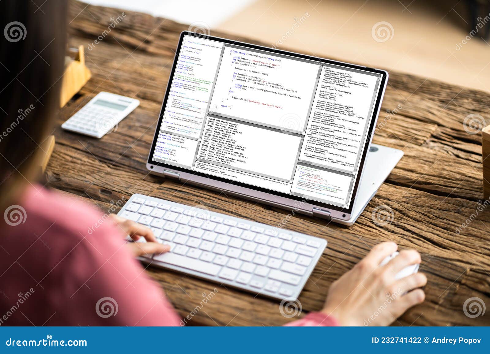 Programmer or Coder at Office Desk Stock Photo - Image of typing ...