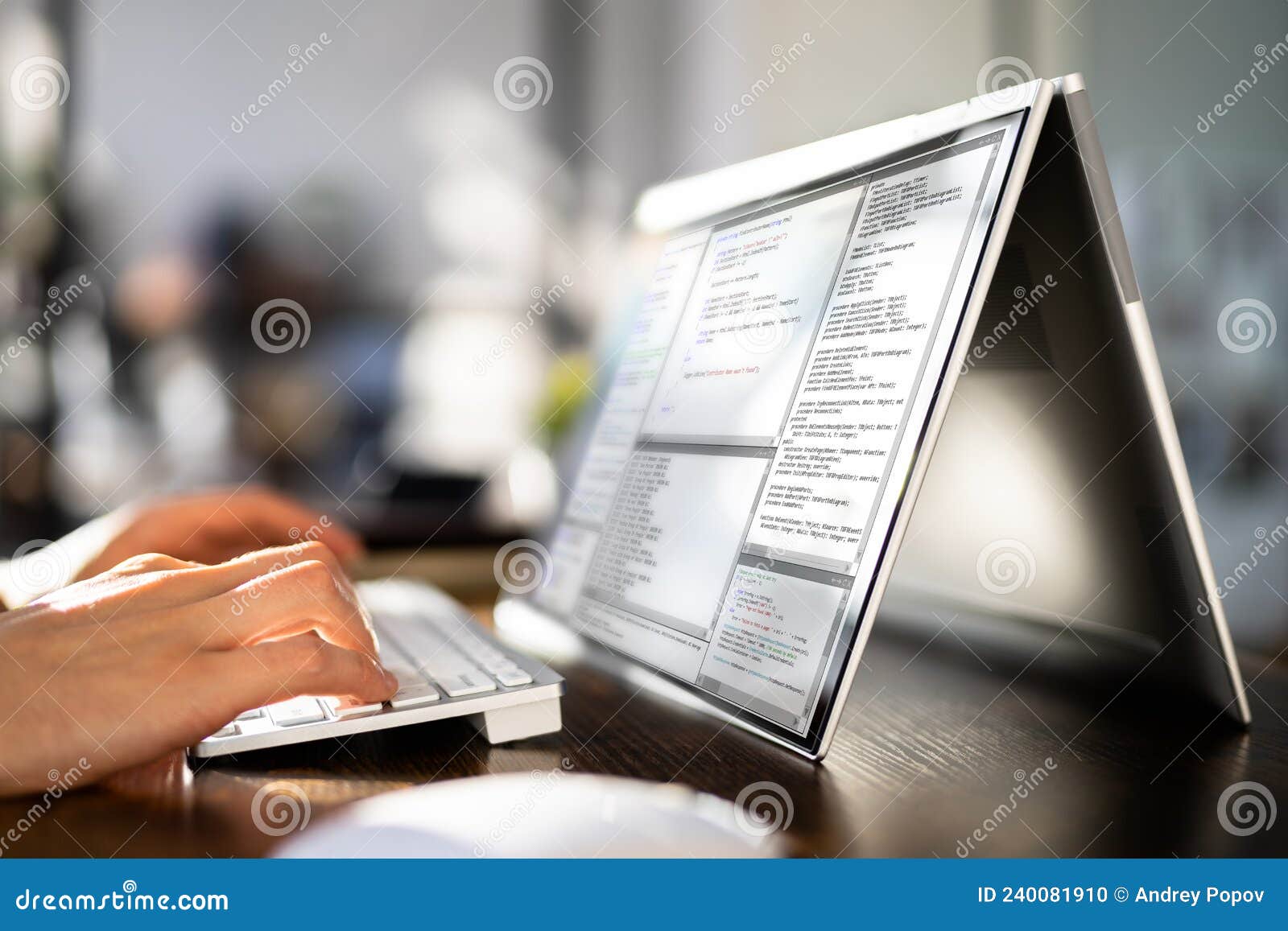Programmer or Coder at Office Desk Stock Photo - Image of desk, indoors ...