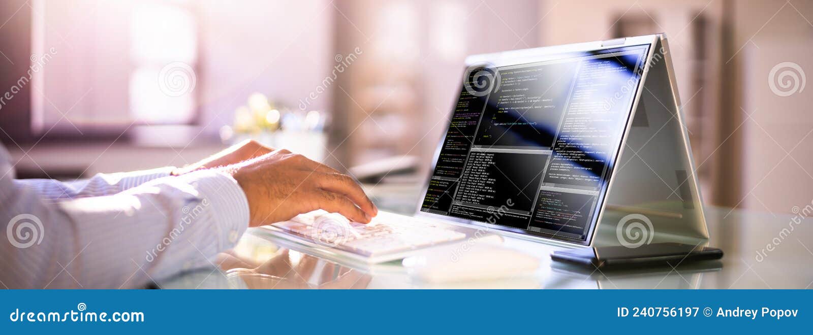 Programmer Or Coder At Office Desk Stock Image Image Of Computer Code 240756197