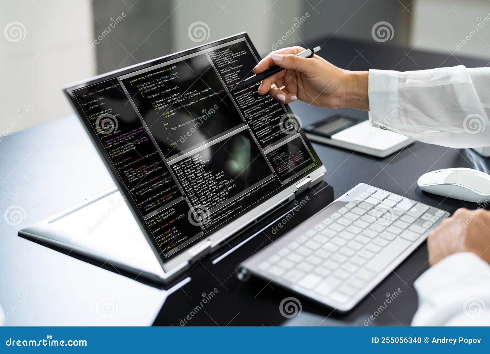 Programmer or Coder at Office Desk Stock Photo - Image of debug ...