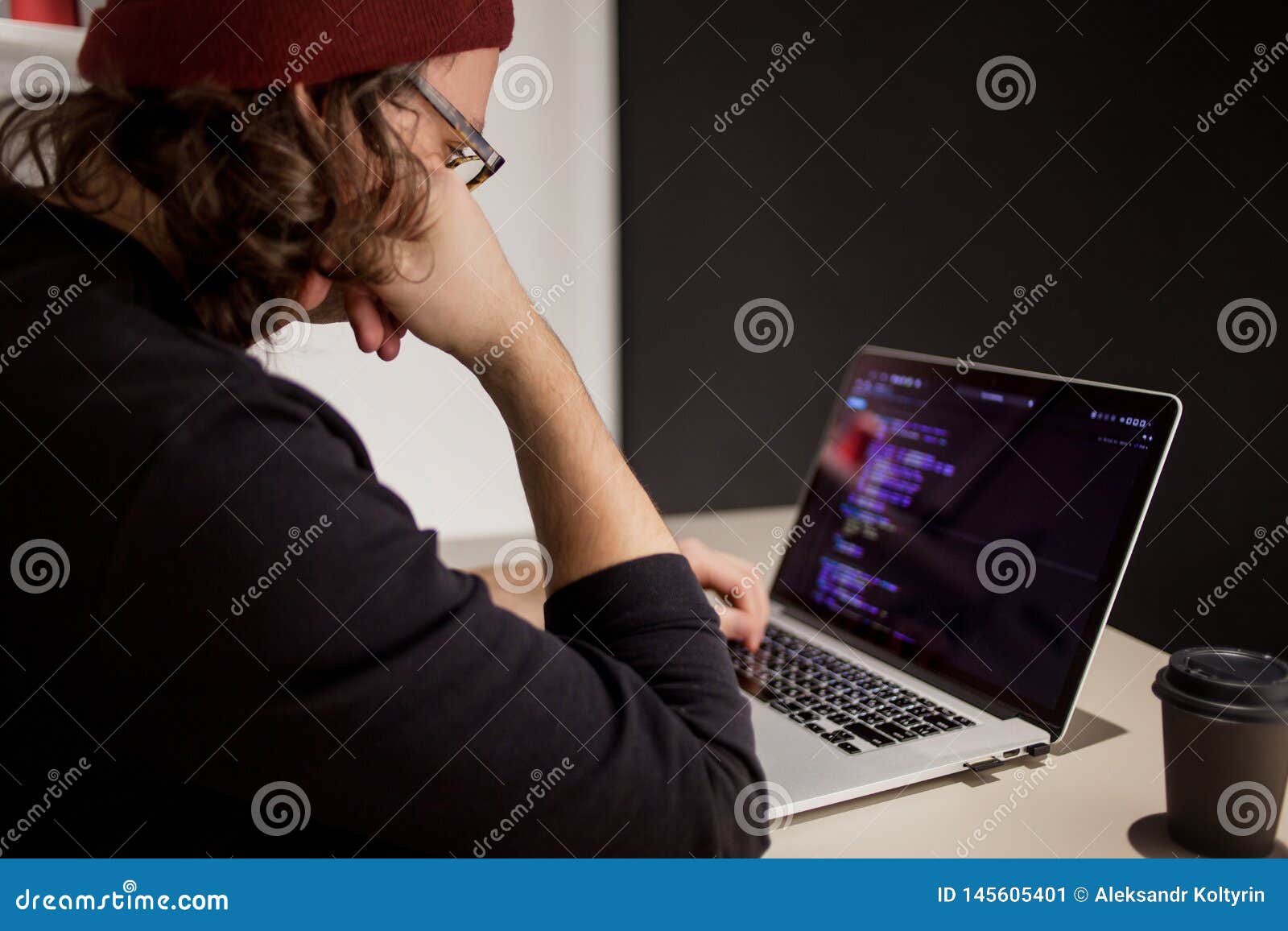 Programmer And Coder Working In The Development Environment Programmer`s Workplace Stock Image