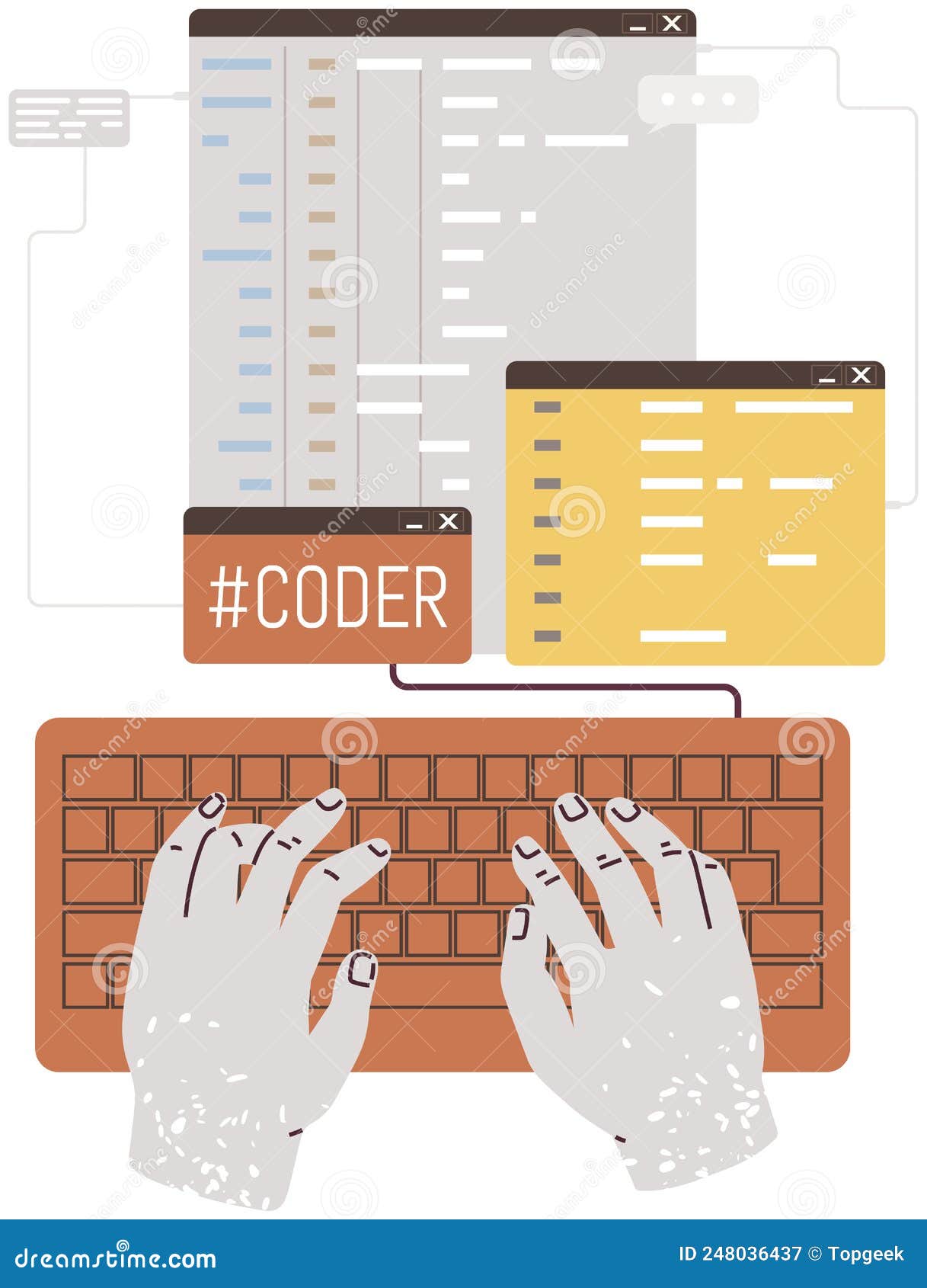 Programmer Coding On Computer Typing Code On Keyboard Top View Php Developer Programming Stock 1204