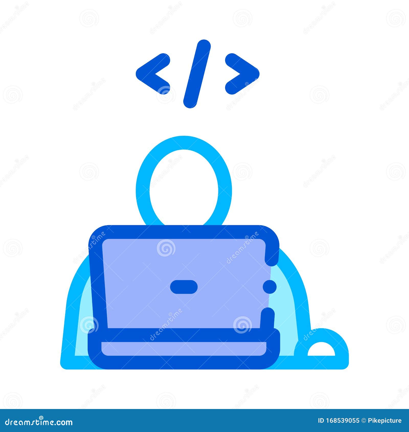 Programmer Coding Laptop Vector Thin Line Icon Stock Vector Illustration Of Internet Figure