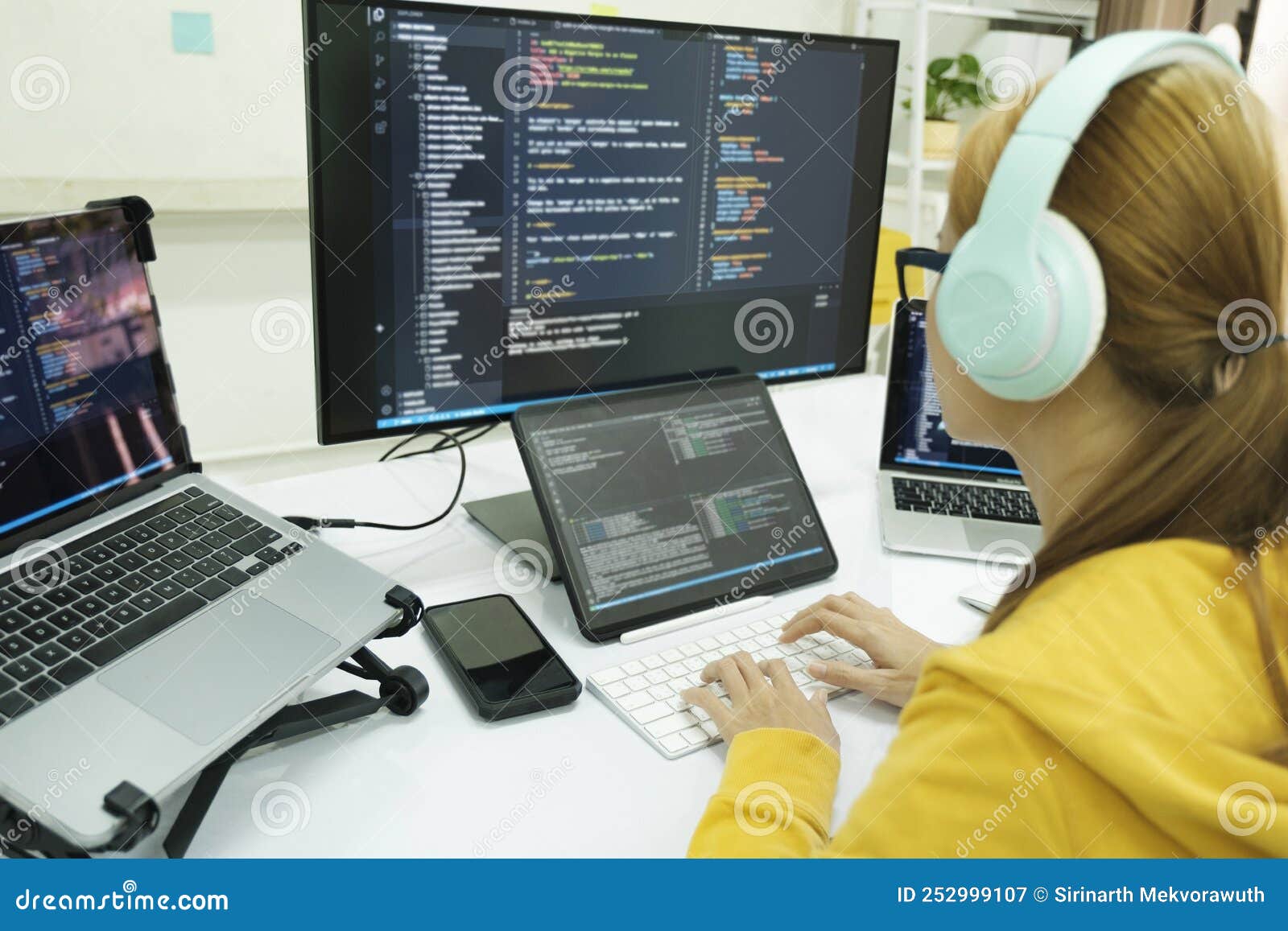 Programmer Is Coding And Programming Software Stock Image Image Of Network Application