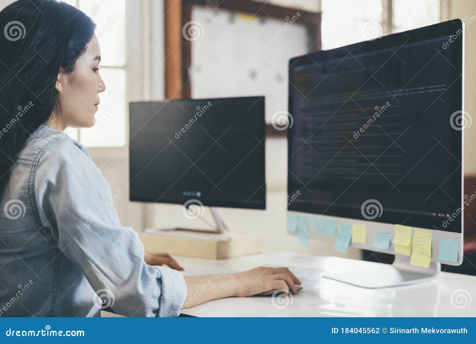Programmer is Coding and Programming Software Stock Photo - Image of ...