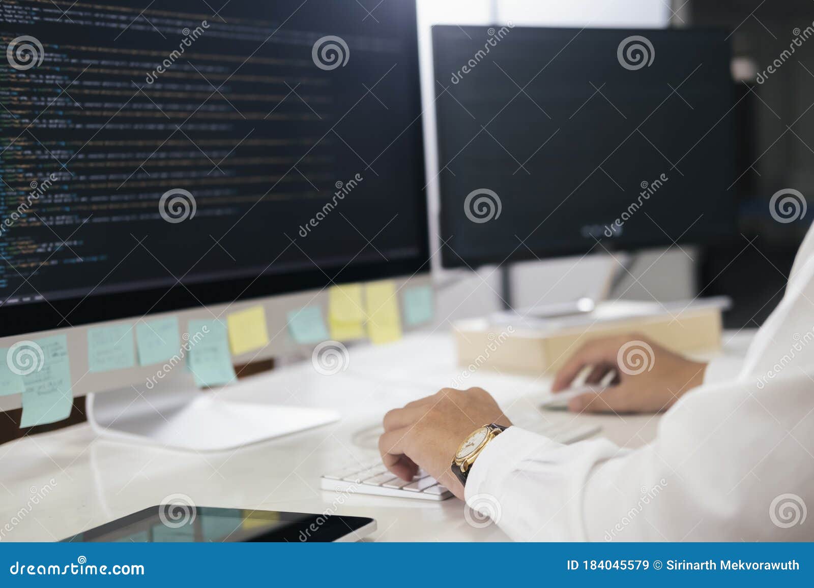 Programmer Is Coding And Programming Software Stock Image Image Of Engineer Binary 184045579