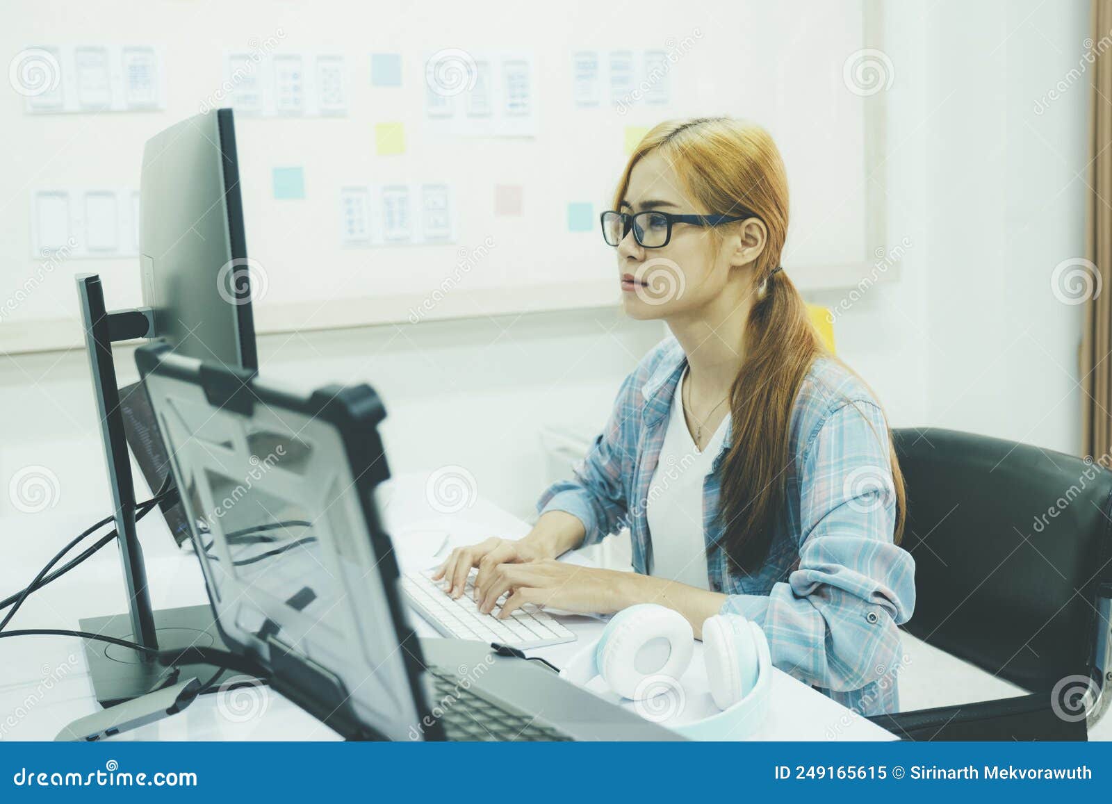 Programmer Is Coding And Programming Software Stock Image Image Of Desktop Code 249165615 5438