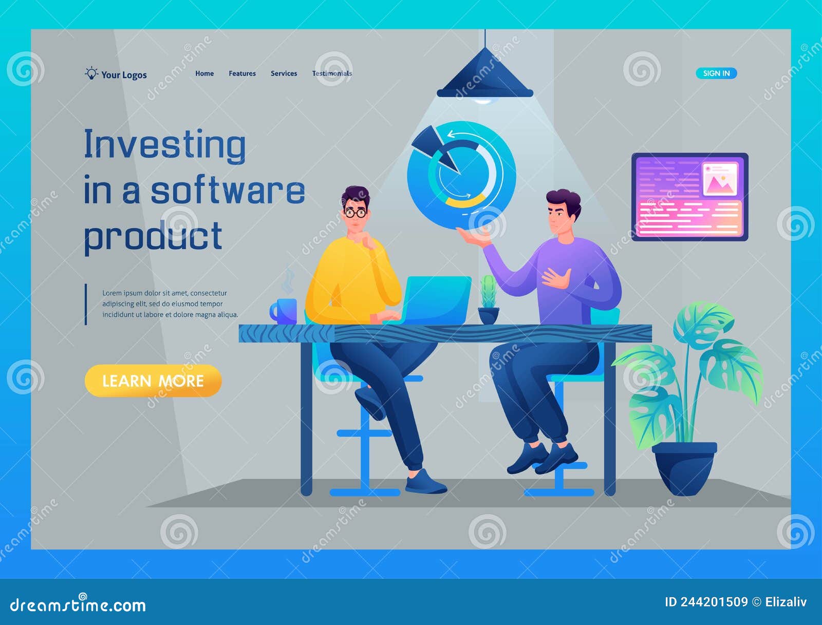 Programmer Communicates with an Investor, Investing in a Software ...