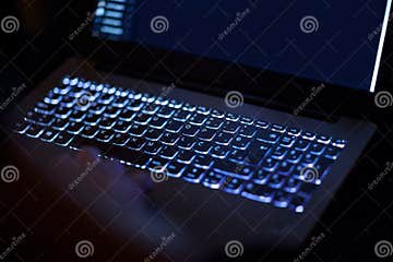 Programmer or Computer Hacker Typing Code on Laptop Keyboard Stock ...