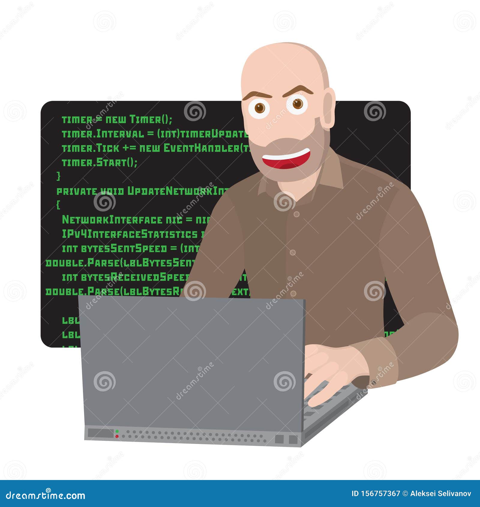 Programmer or Developer with Laptop. Programming Software or Web in ...