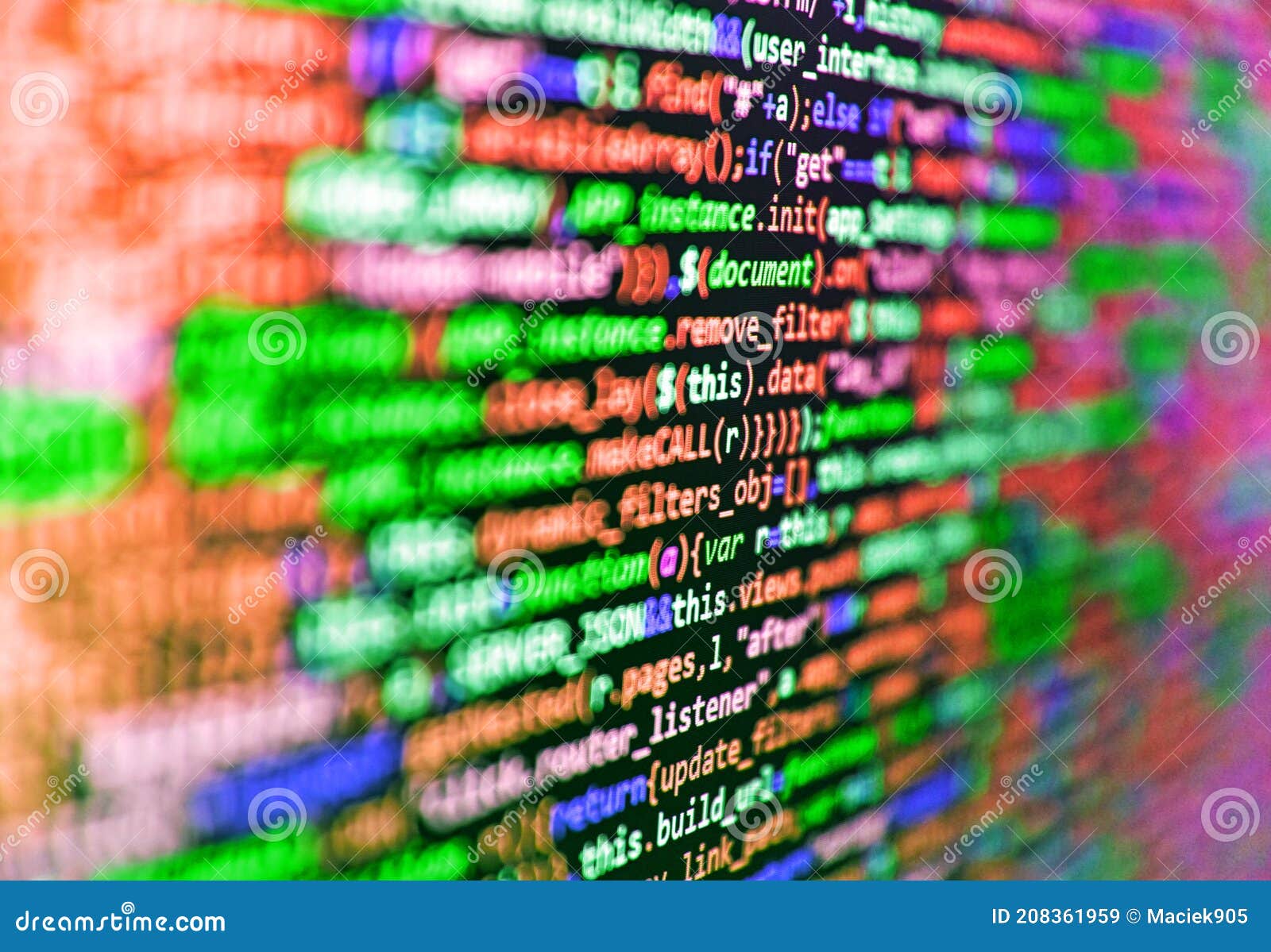 Programmer Developer Screen Php Development Software Site Code Stock Image Image Of Closeup