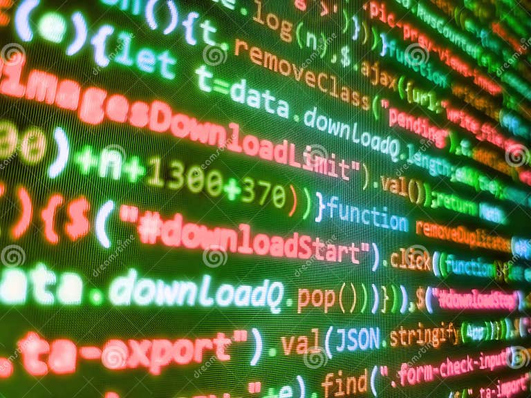 Programmer Developer Screen, Web App Coding. Data Bits Computer Bits, Shadow and Dark Vignette ...