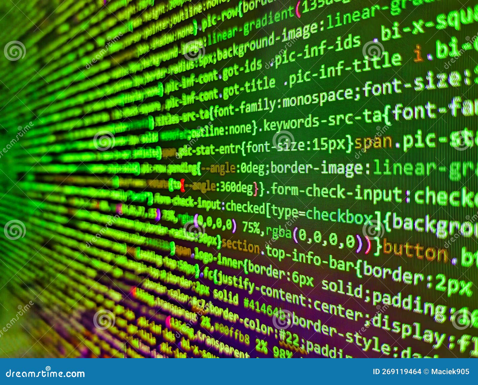 Programmer Developer Screen Web App Coding Php Syntax Highlighted Programming Language On