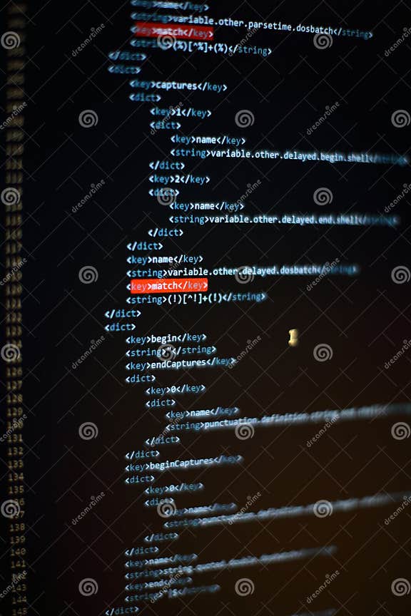 Programmer Developer Screen Web App Coding Script On Computer Modern Display Of Data Source