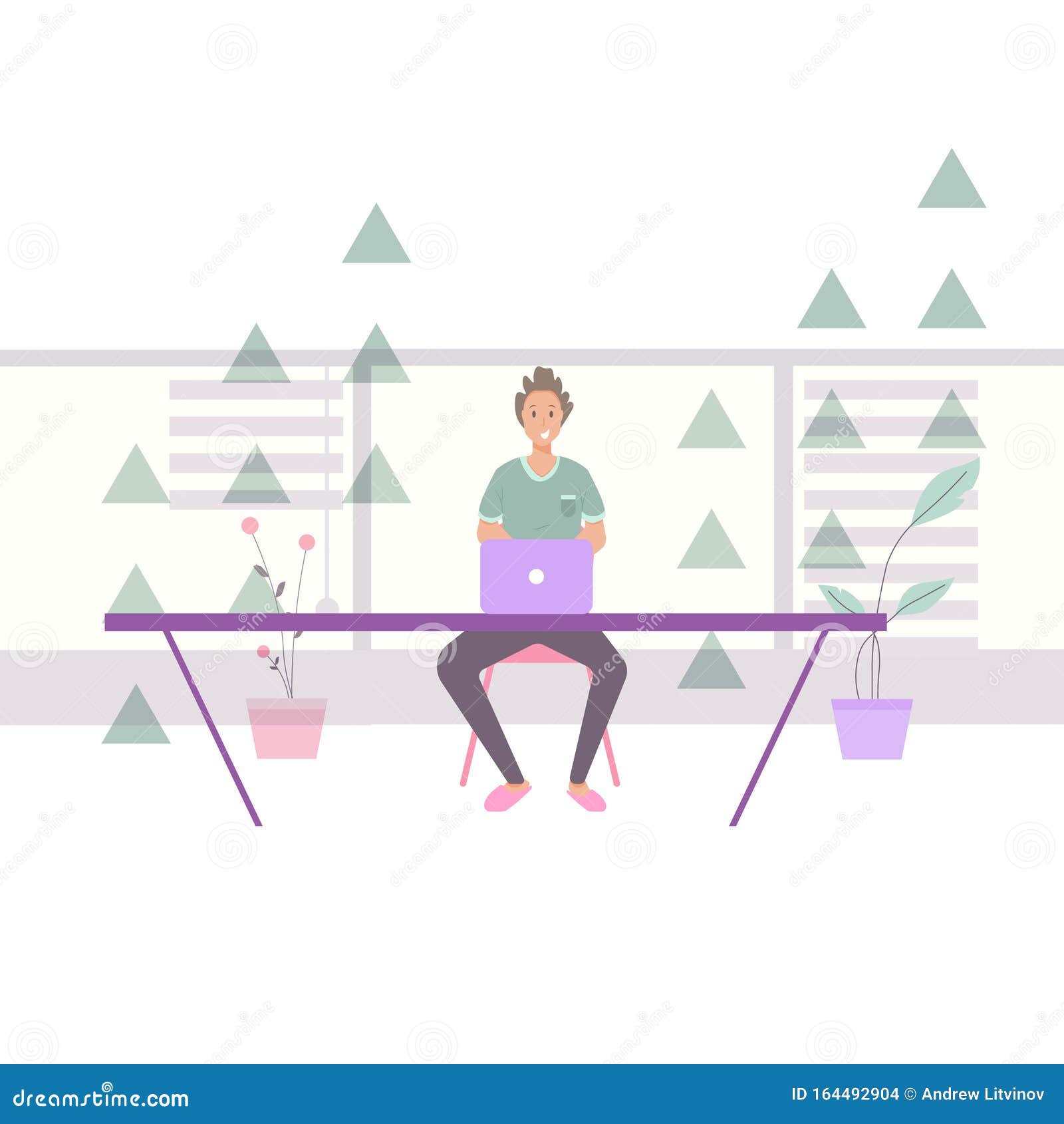 A Programmer Or Developer Sitting At A Desk Working On A Computer Or Programming Stock