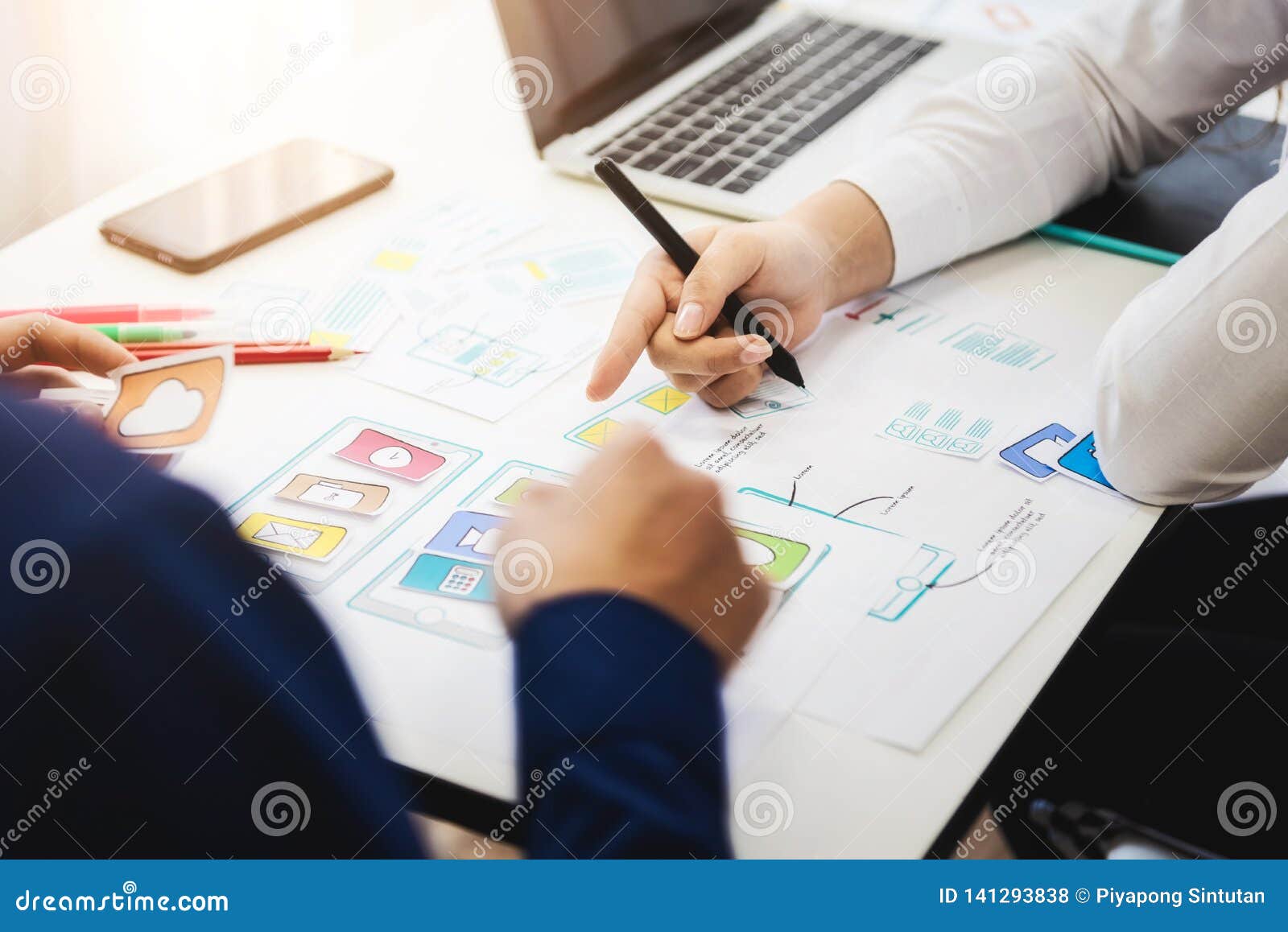 Programmer Developing Technologies about Wireframe Application Design ...