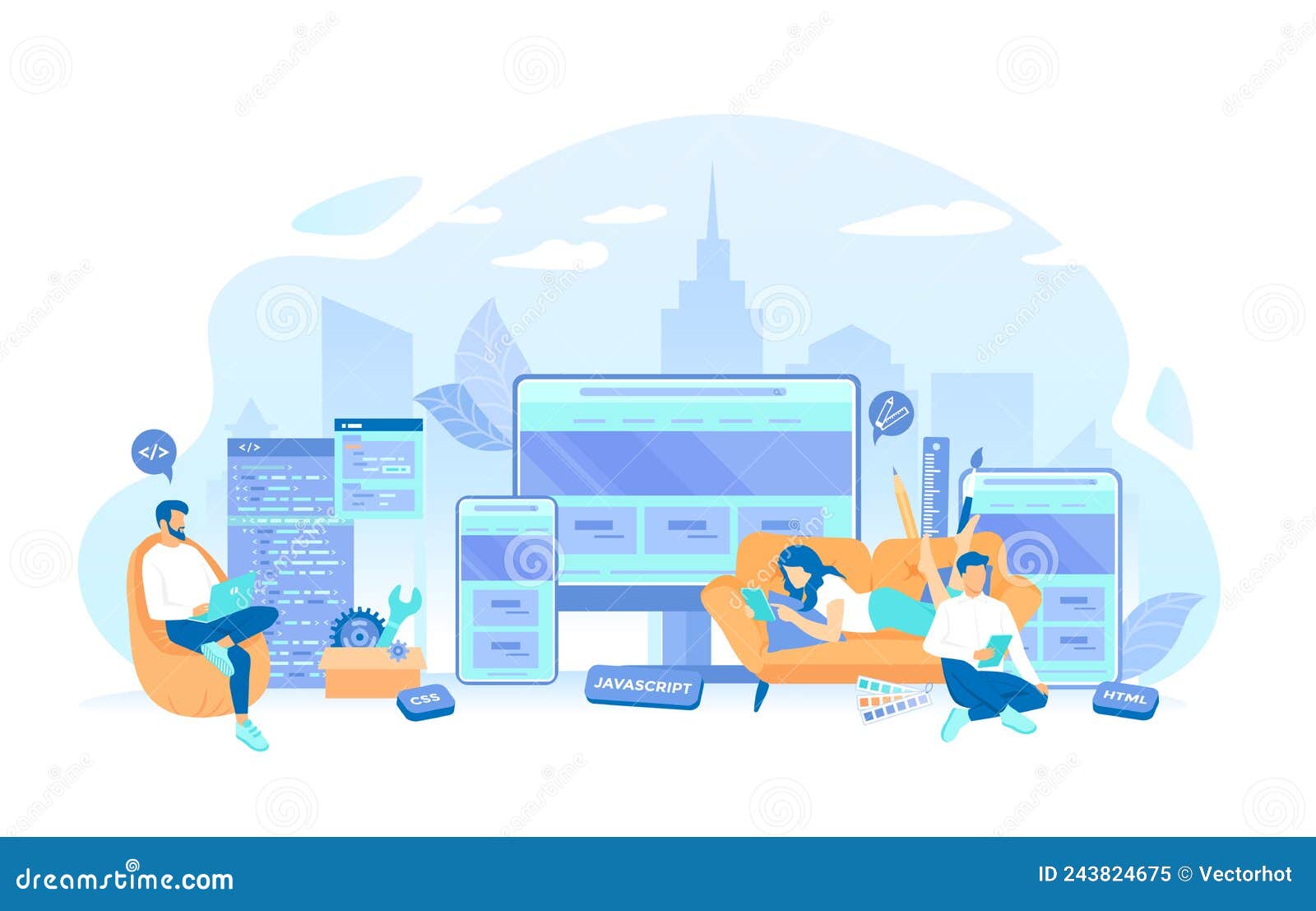 Frontend Development Concept Set. Website Interface Design Cartoon ... Frontend Development Concept Set. Website Interface Design Cartoon ...