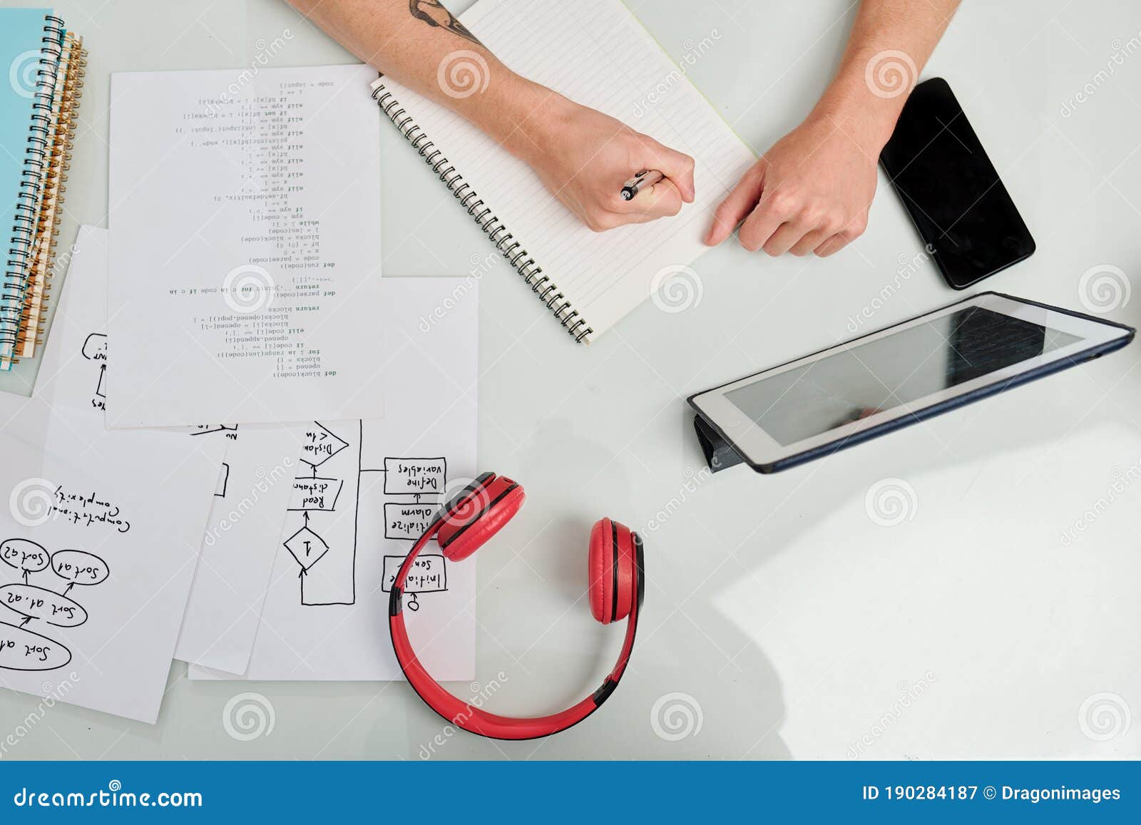 Programmer Drawing Structure Chart Stock Image - Image of programmer ...