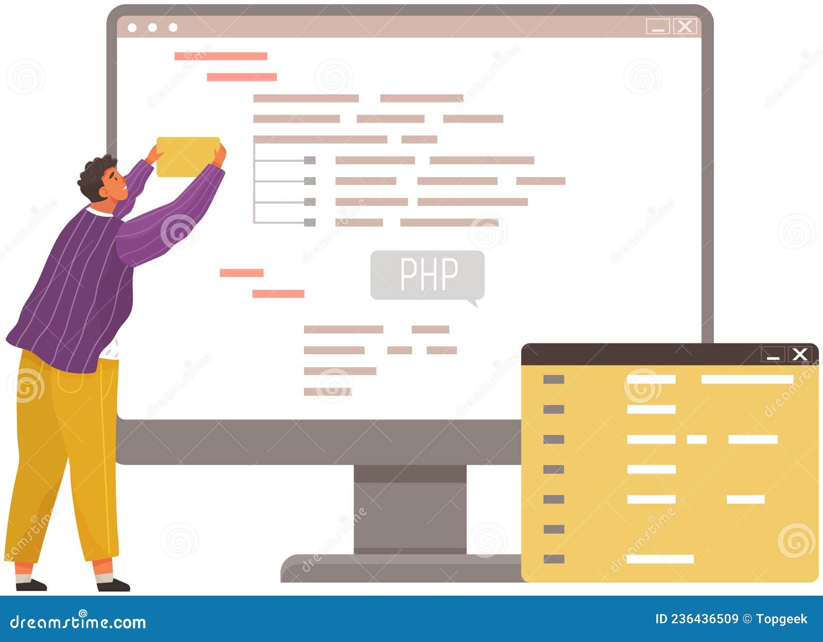 Programmer Engineering and Coding. Set of Programmers Working on Web Development on Computers ...