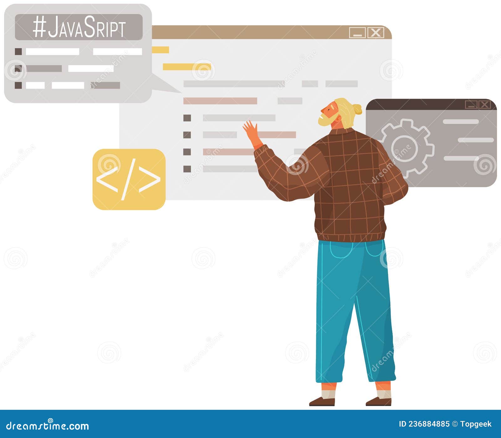 Programmer Engineering and Coding. Set of Programmers Working on Web ...