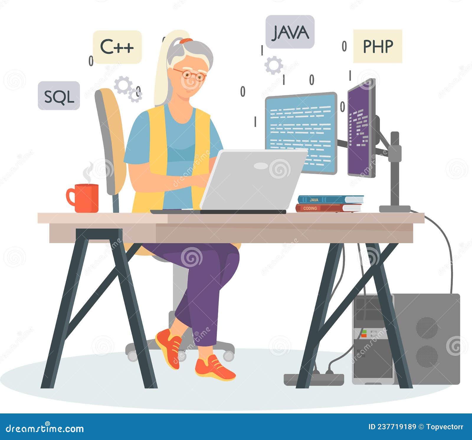Programmer Engineering and Coding. Programmer Working on Web ...
