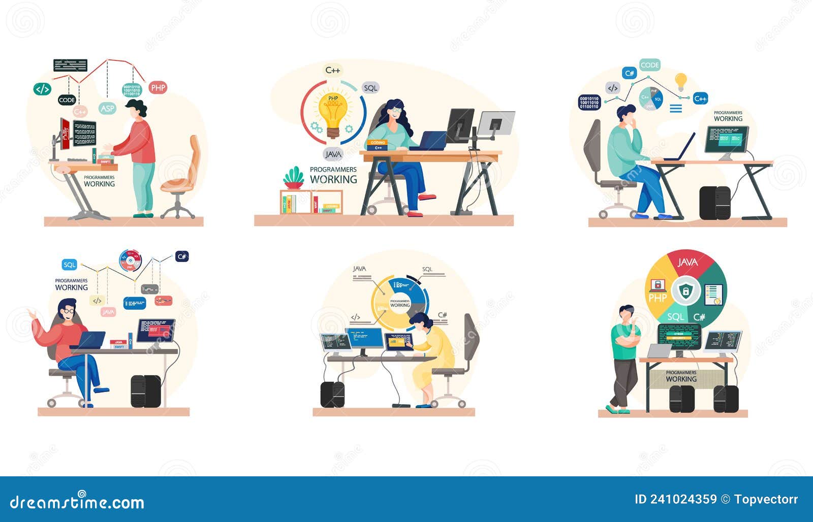 Programmer Engineering and Coding. Programmer Working on Web ...